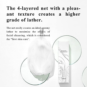 MIMURA Foam Face Wash Soap Foaming Net, 4 Layer Mesh Soap Bag , Marshmallow Whip Maker for Skin Care and Face Wash