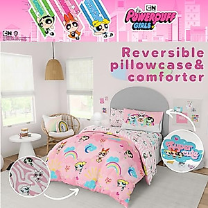 Franco Collectibles Powerpuff Girls Bedding 7 Piece Super Soft Comforter and Sheet Set with Sham, Queen, (100% Official Licensed Product)