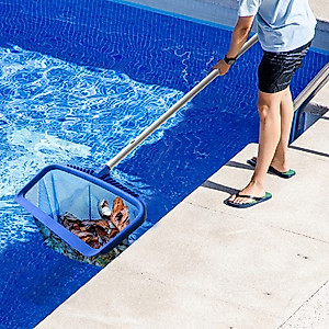Uoark Pool Skimmer Net, Swimming Pool Leaf Skimmer Net,Heavy Duty 20" Pool Skimmer Net, Heavy Duty Leaf Rake Cleaning Tool, Reinforced Frame Deep Rake Net.