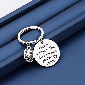 MYOSPARK Theatre Keychain Drama Mask Gift Tragedy and Comedy Jewelry Gift (difference theater keychain)