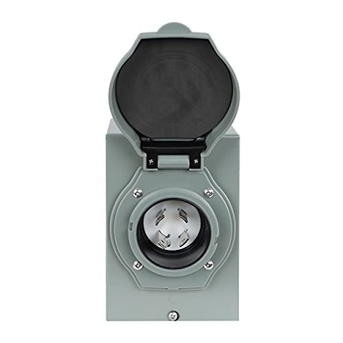 BISupply 50 Amp Generator Inlet Box - 3 Prong Power Inlet Box, SS 2-50P 125V/250V Connection Box with Light Indicator