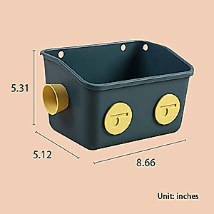 TWISBAY Bath Toy Storage Organizer Basket - 2-Pack Wall Mounted Hanging Shower Caddy Shelf with Hooks No Drilling Adhesive Robot Modeling Kitchen Storage Rack