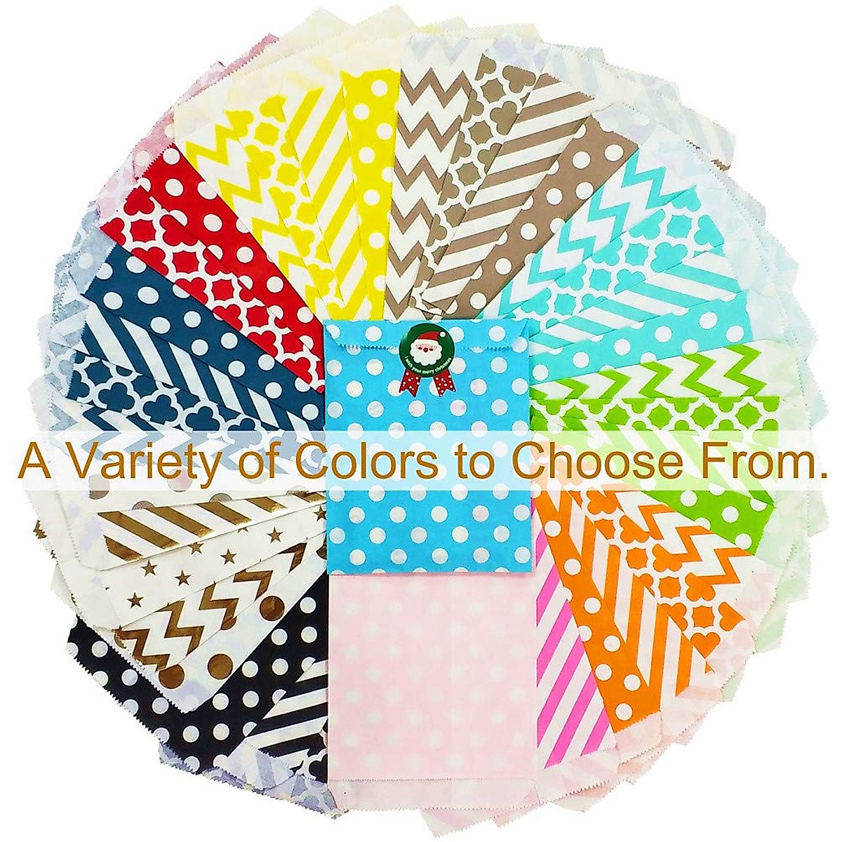 KIYOOMY 100 Pcs Gold Candy Buffet Bags Small Polka Dot Paper Treat Bags (Bright Gold, 5 inch X 7 inch)