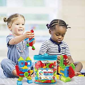 teytoy My First Baby Building Toys, 150pcs Bristle Shape 3D Building Blocks Toy Set, STEM Educational Preschool Toys, Building Blocks for Kids Ages 4-8 Years Old