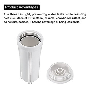 MECCANIXITY Water Filter Housing 10" Whole House Filtration System 1/2 Inch Inlet/Outlet Port for Kitchen White