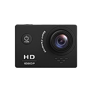 KOVOSCJ Sports Action Camera Waterproof Sports Camera Motorcycle Helmet Sports DV Diving Camera Video Camera 1080P Sports Camera for Vlog Recording (Color : AT-03H)