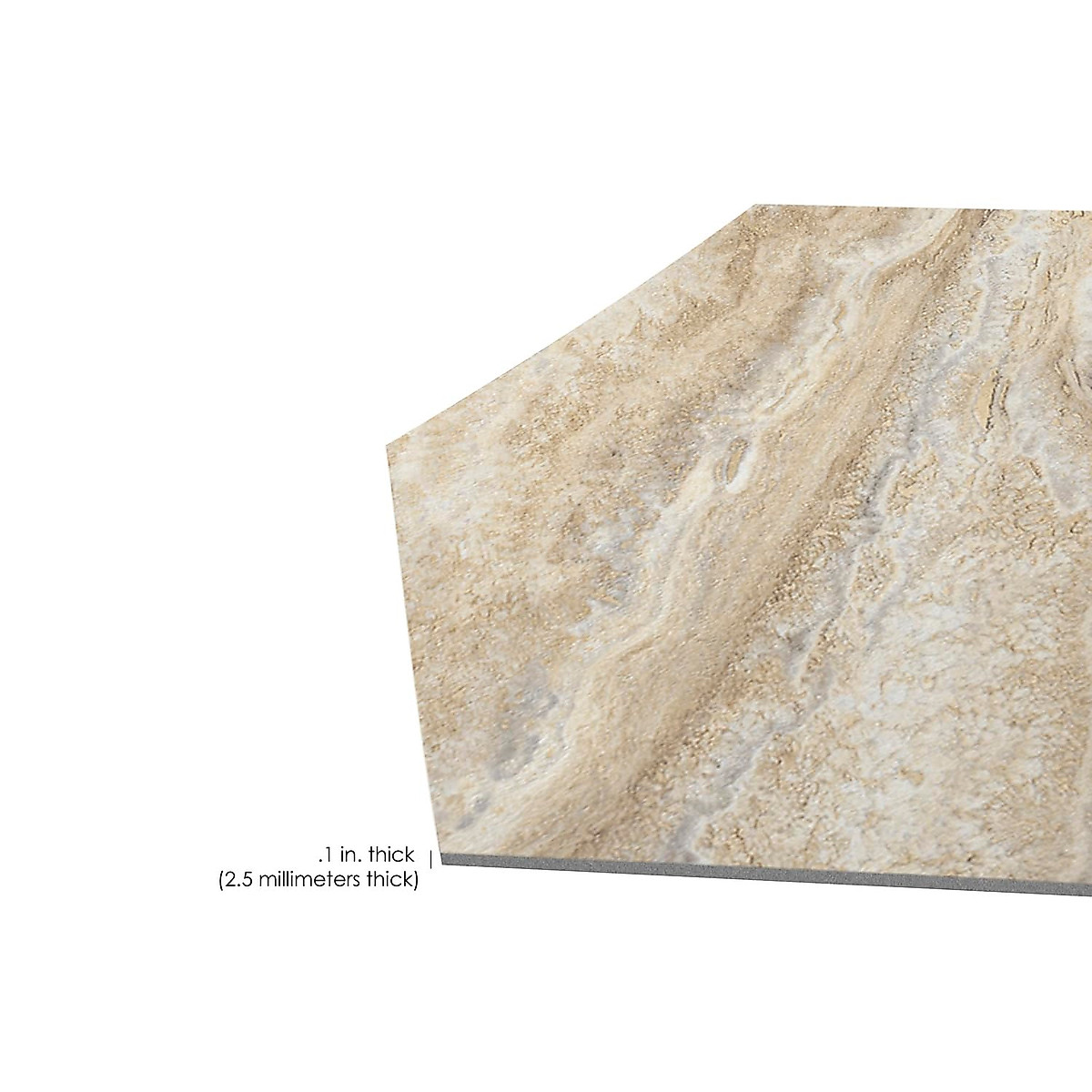 Self Adhesive Hexagon Vinyl Floor Tiles, 20 Tiles - 9" x 10.4", Floor Galore Graphite Pattern - Peel & Stick, DIY Flooring for Kitchen, Dining Room, Bedrooms & Bathrooms by Achim Home Decor