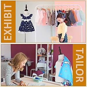 Geetery 2 Pcs Kid Dress Form Adjustable Toddler Clothes Mannequins Children's Mannequin with Wooden Base for Window Counter Studio Clothing Store Display (2-3 Years Old)