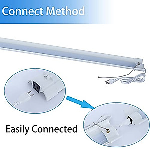 8 Pack 4FT 48W LED Shop Light for Workshop Garage,LED Ceiling Light, Plug in Linkable Utility Light Fixtures,5000K Cool White, 5280 LM, Frosted Lens, Pull Chain (ON/Off), Hanging/Mounted 120V