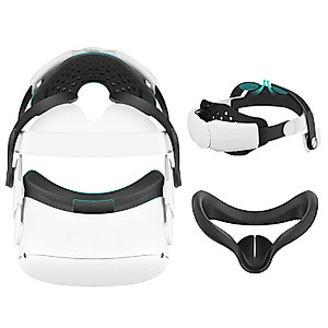Esimen M3 Head Strap Compatible for Oculus Quest 2, Reduce Facial Pressure,Replacement Elite Strap for Meta Quest 2 Face Cover Light Blocking, Washable VR Accessories (M3-White)