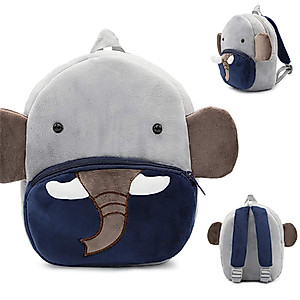 KISSOURBABY Cute Cartoon Animal Backpack Toddler School Bag for Children Baby Girls Boys(Elephant)