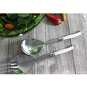 French Home LG038 2 Piece Salad Servers, Faux Ivory