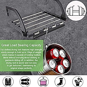 Clothes Airer, Balcony Drying Rack Stainless Steel Clothes Dryer Folding Shoes Rack Laundry Holder Hanging Laundry Rack Clothes Radiator Airer with Multiple Adjustment Hook for Clothes