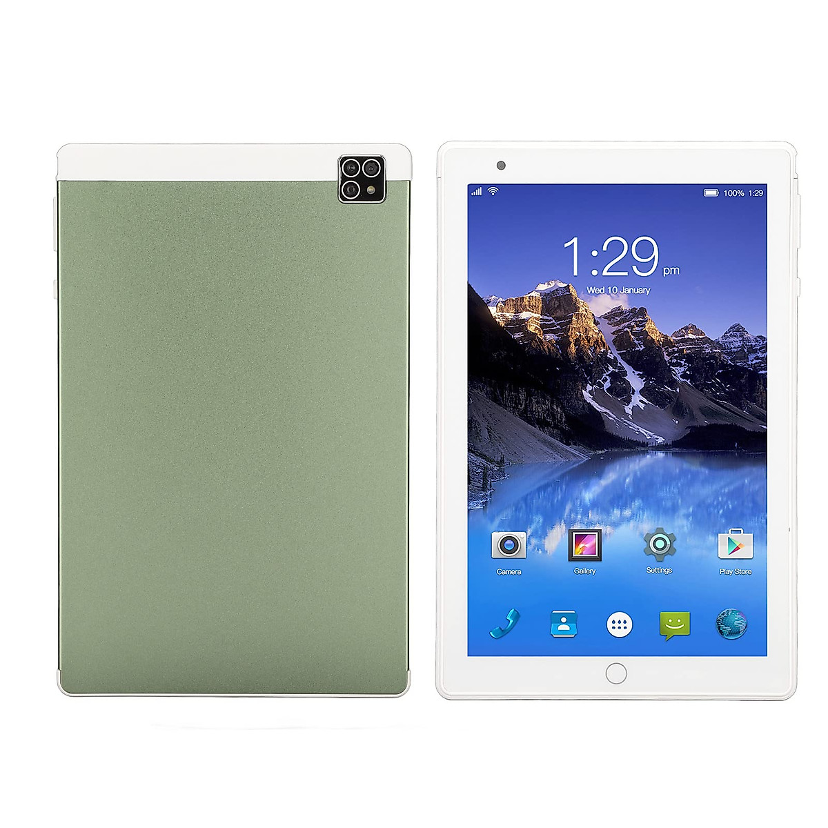 MAVIS LAVEN 8 Inch Tablet, 4GB RAM 64GB ROM Maximum Support 128G TF Card Octa Core Support Calling 1920x1200 IPS Green 2.4G 5G Dual Band Tablet PC for Android 10.0 (US Plug)