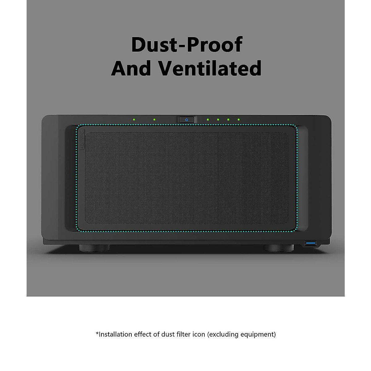 ADJNPCY Dust Filter for Synology NAS DS1821+ Dustproof PVC Cover - Black
