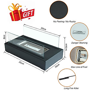 Eco Smart | ARK 40 Fire Pit Table | Bone Color | Ethanol Black Stainless Steel Gas Burner | Elegant Curved Design with Versatile Wide Lip | Complements Any Decor and Setting