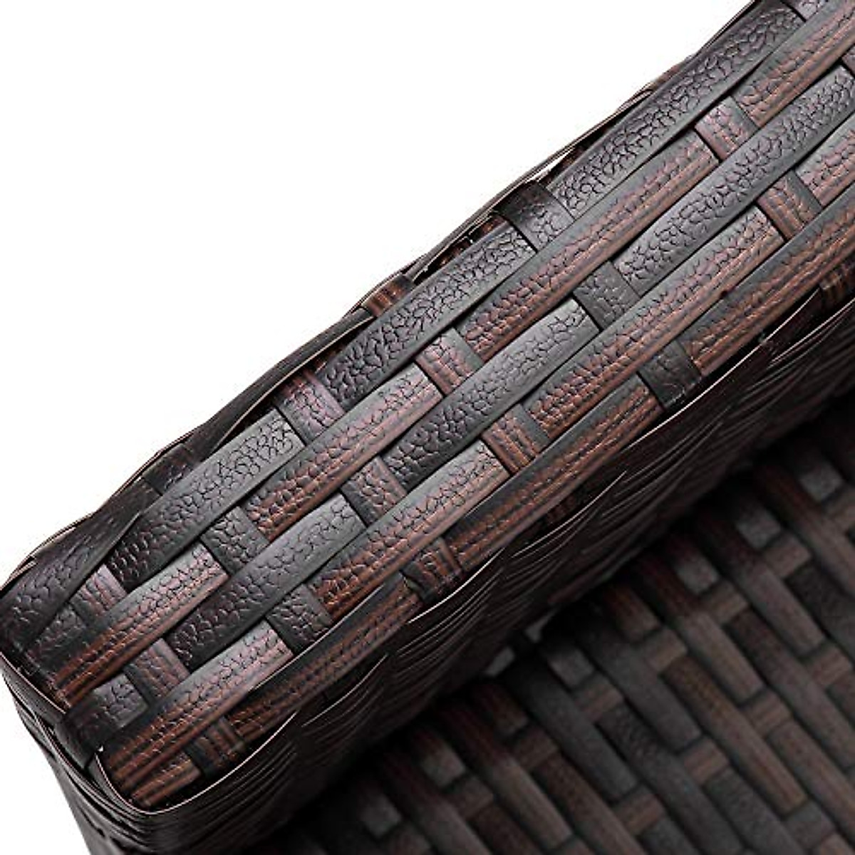 Saemoza 4 Pieces Outdoor Patio Furniture Set, Outdoor Wicker Rattan Patio Furniture with Tempered Glass Tabletop Clearance（Blue）