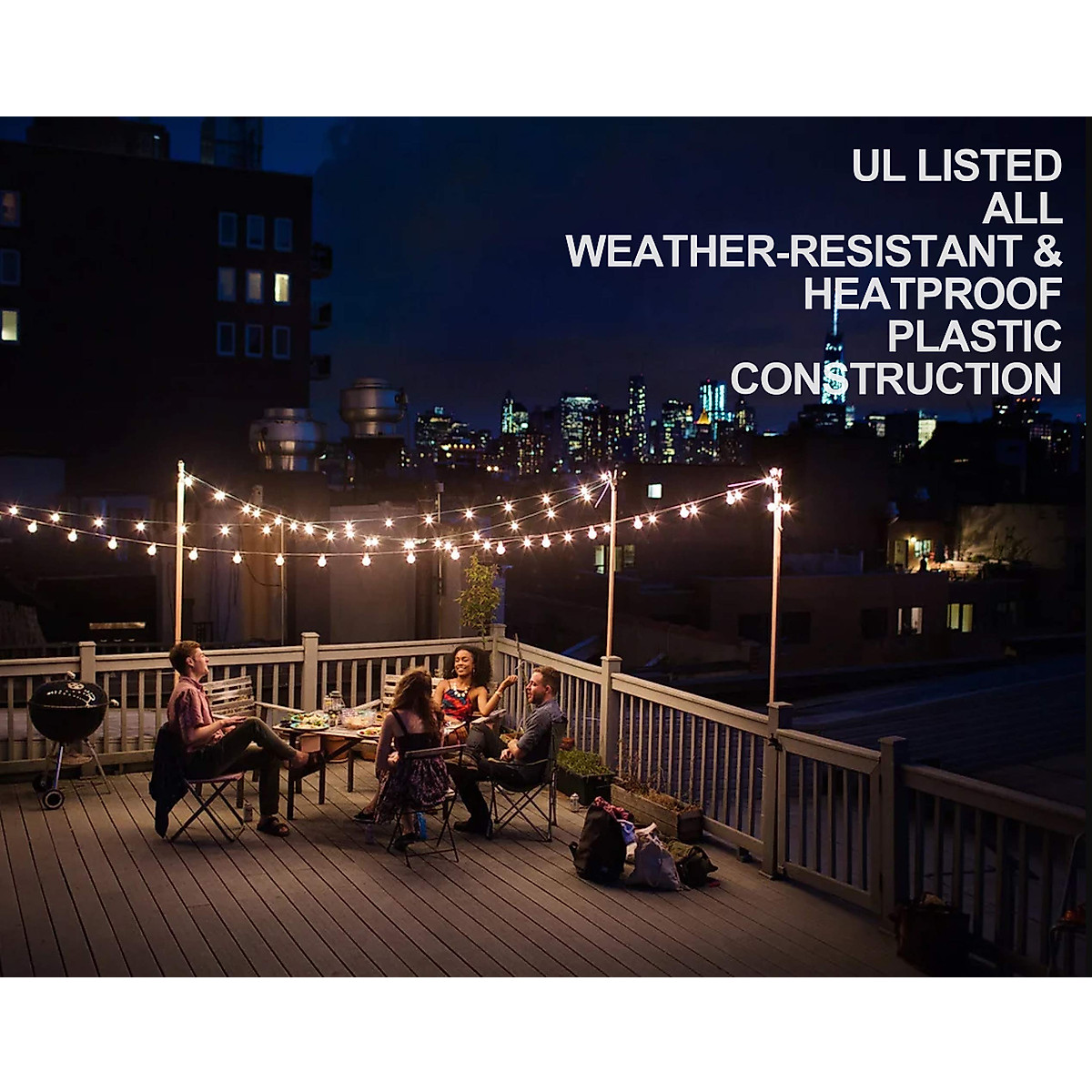 String Lights, Lampat 25Ft G40 Globe String Lights with Bulbs-UL Listd for Indoor/Outdoor Commercial Decor