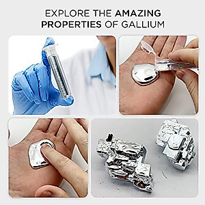 Gallium Liquid Metal 100 Grams, 99.99% Pure Melting Gallium - 100g for Kids and Adults