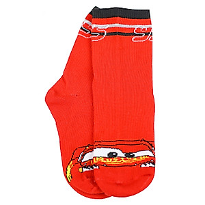 Disney Boy's Cars 3-Pack Character Crew Socks, Small, Red