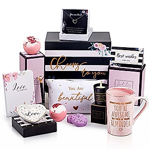 Jumway Birthday Gift Basket For Women 11 Unique Birthday Gifts For Her, Mom, Friends Female, Sister, Coworker, Wife, Girlfriend