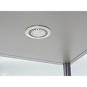 Displays2go, Illuminated Full Vision Cabinets, Tempered Glass, Painted MDF Construction – Clear, Silver Finish (GTAP48LEDS)