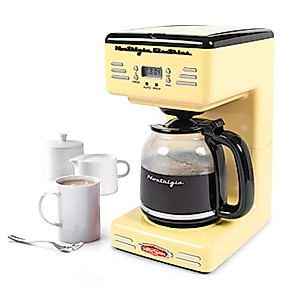 Nostalgia Retro 12-Cup Programmable Coffee Maker, Yellow