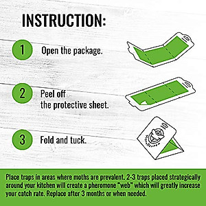 Premium Pantry Moth Traps, Insecticide-Free Moth Pheromone Traps, Glue Trap for Flour, Meal, and Seed Moths, Cupboard Moth Traps, Effective Pest and Moth Lure and Traps (20-Pack) (Dark, 20-Pack)