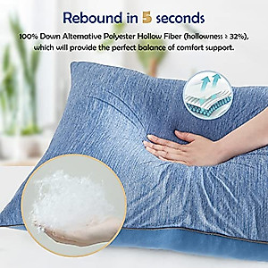 Topcee Bed Pillows for Sleeping 2 Pack, Standard Size Colling Pillow Set of 2 for Back, Stomach or Side Sleepers, Hotel Quality Firm Pillow, Bionic Down Filling Luxury Soft Supportive Pillows(20"*26")