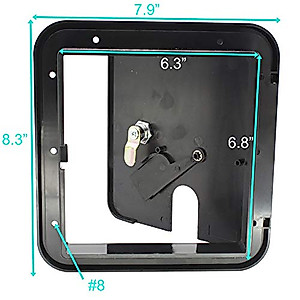X-Haibei RV Trailer Electric Power Cord Cable Hatch Camper Hose Storage Door Compartment Lock 2 Keys W 6-1/4 inch, H 6-3/4 inch (Black)
