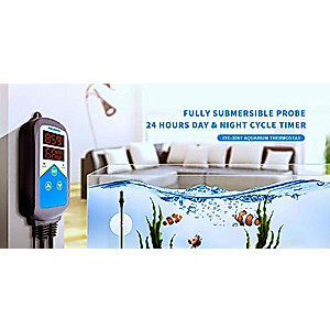 Inkbird Heating Thermostat Aquarium Reptile Submersible Probe Sensor ITC306T Relay Digital Greenhouse Temperature Controller Dual Stage Timer Switch Only Heat Plug Outlet No Cooling