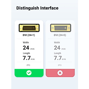 UGREEN High Speed HDMI Male to DVI 24+1 DVI-D Male Adapter Video Cable Gold Plated Support 1080P for HDTV, Plasma, DVD and Projector ,1m/ 3ft
