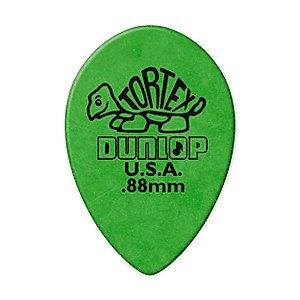 Dunlop 423R.88 Tortex® Small Tear Drop, Green, .88mm, 36/Bag