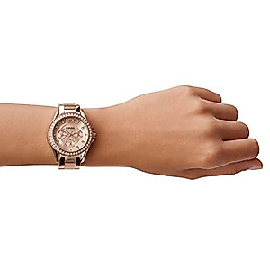 Fossil Women's Riley Quartz Stainless Steel Multifunction Watch, Color: Rose Gold Glitz (Model: ES2811)