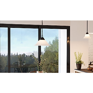 Design House 517664 Millbridge Traditional 1 Indoor Hanging Swag Light with Alabaster Glass Shade for Living Dining Room Bar Area, Oil Rubbed Bronze