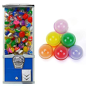 Vending Machine - Big Capsule Vending Machine Bundle with 2 Inch Acorn Capsules 120 Pcs - Prize Machine - Commercial Vending Machine for 2 Inch Capsules Gumballs Bouncy Balls - Blue