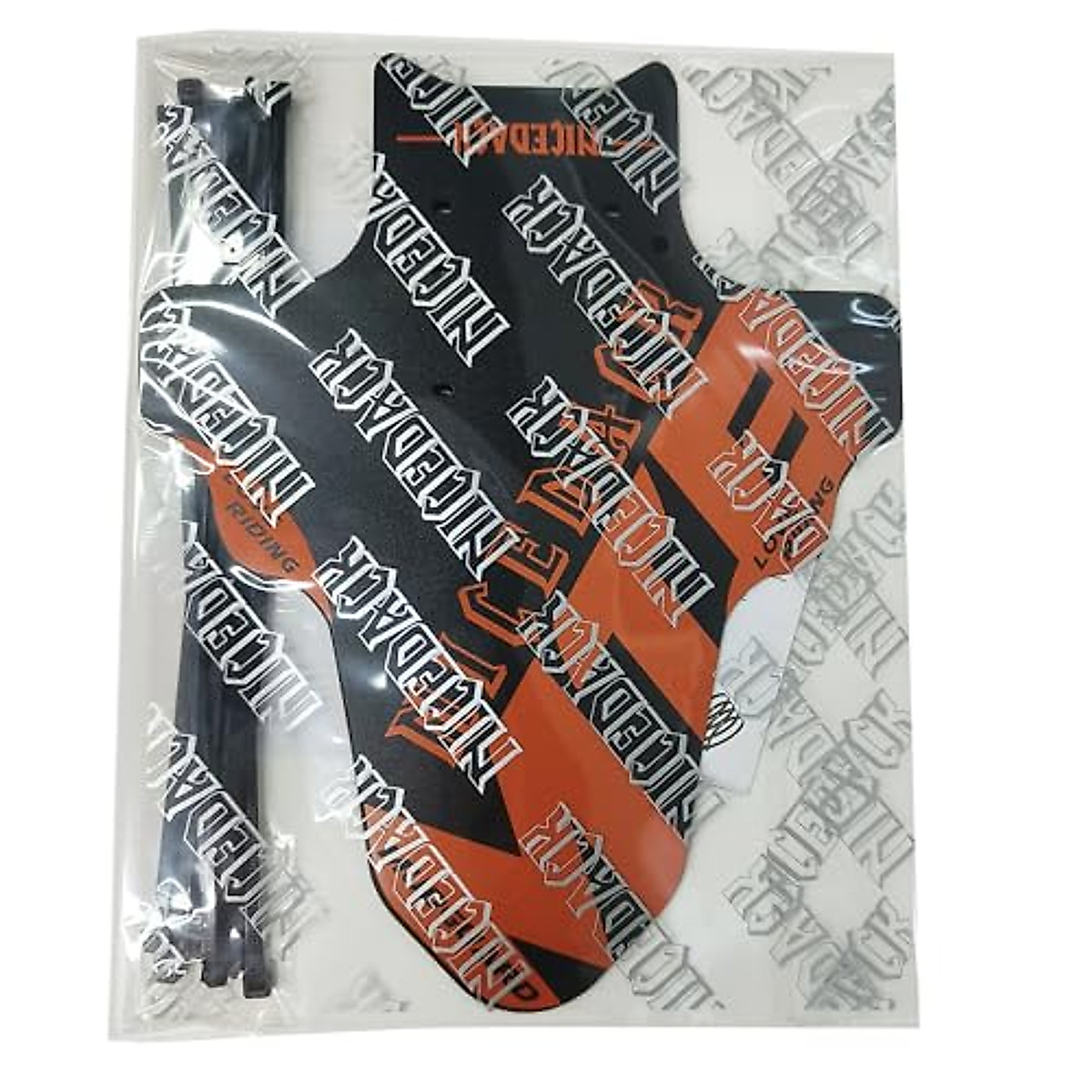 NICEDACK Mudguards Mountain Bike, 2 Pieces Mudguard Fit 20-29 Inch MTB Mudguard Front and Rear Compatible Bicycle Splash Guard (Orange)