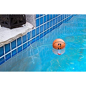 Poolmaster 25306 Floating Basketball Swimming Pool and Spa Thermometer Featuring Classic NBA Logo, Brown