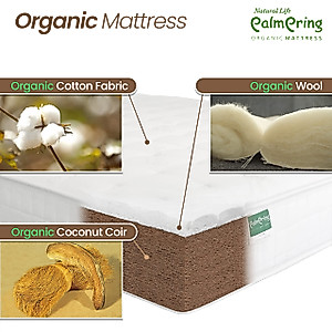 NATURAL LIFE PALMPRING Cambay Twin Mattress - Organic Coconut Coir 8” Extra Firm 1 Layer Comfortable Sleep Bed Dust Free