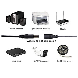 20cm DC 5.5mm x 2.1mm Male to Female On/Off Switch Cable YOUCHENG for LED CCTV Security Camera(4-Pack)…