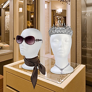 BALABALA 3 Pcs Foam Wig Head, Female Styrofoam Mannequin Hairpieces Stand Holder Cosmetics Model Head Wig Display for Style, Model, Display Hair, Hats, Hairpieces, Mask , Salon and Travel