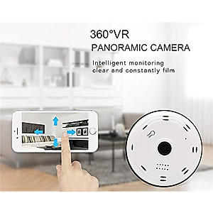 BlueHills White Compact Security Camera for Ceiling or Walls HD 1080P Night Vision Motion Detector & Two-Way Audio - Monitor Front-Door Home Business Kids Baby Dog Cat & Pets with App in Cell Phone