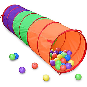 Kids Play Tunnel Tent for Toddlers, Colorful Pop Up Crawl Tunnel Toy for Baby or Pet, Collapsible Gift for Boy and Girl 6 Foot Play Tunnel Indoor and Outdoor Game