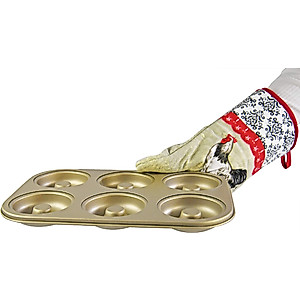 Home-X Rooster 100% Cotton Oven Mitt for Cooking and Serving, Professional Heat Resistant Microwave Oven Soft Inner Lining Baking Kitchen Cooking Mittens BBQ Grilling