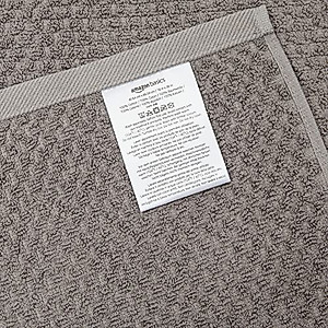 Amazon Basics Odor Resistant Textured Bath Towel, 30 x 54 Inches - 2-Pack, Cotton, Dark Gray
