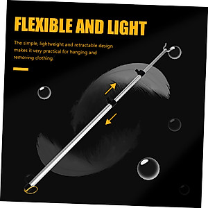 Alipis 3 pcs clothes rail white curtain rod clothing rack white Extendable Reach Pole garment rod Home Supplies Simple Pole for Clothes outdoor clothes fork grab handle hook Extender