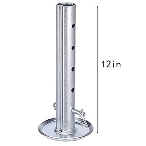 RUNIGOO Trailer Jack Drop Leg Stand Foot Pad Base Insert Camper Fit Inner Diameter 2" Jacks W/Pin