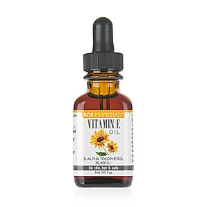 Bos Essentials Natural Vitamin E Oil (>90% D-Alpha Tocopherol) | Pure & Undiluted Oil | Diminishes The Appearance of Scars, Wrinkles, & Other Skin Abnormalities | Non-GMO