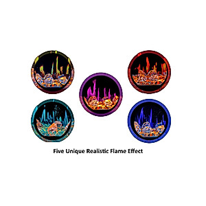 Litedeer Homes Latitude 65" Smart Electric Fireplace with App, Crackling Fire Sounds, Reflective Amber Glass, Black - ZEF65XA