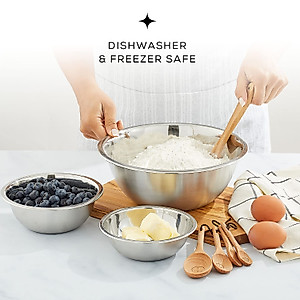 JoyJolt Stainless Steel Mixing Bowl Set of 6 Bowls. 5qt Large to 0.5qt Small Metal Bowl. Kitchen, Cooking and Storage Nesting Dough, Batter Baking Bowls